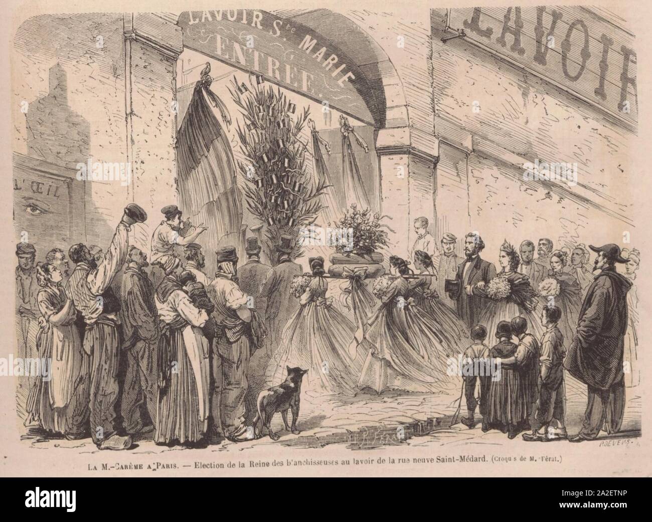 Election de la Reine des Blanchisseuses au lavoir de la rue neuve Saint ...