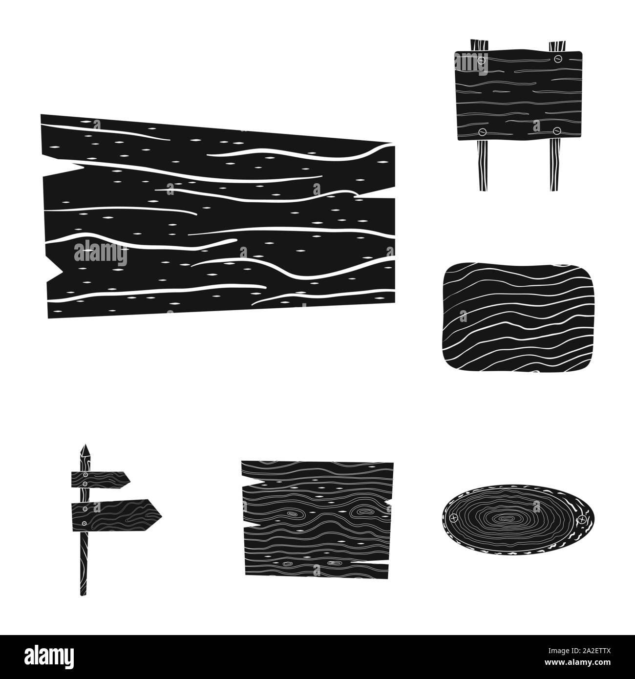 Isolated object of raw and hardwood symbol. Collection of raw and wood ...