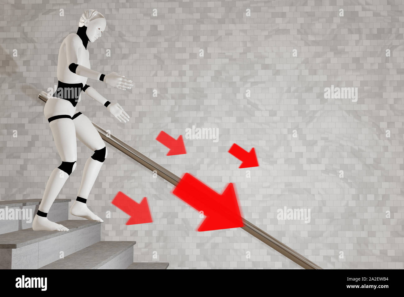 3d rendering ai artificial intelligent robot help business, industrial ...