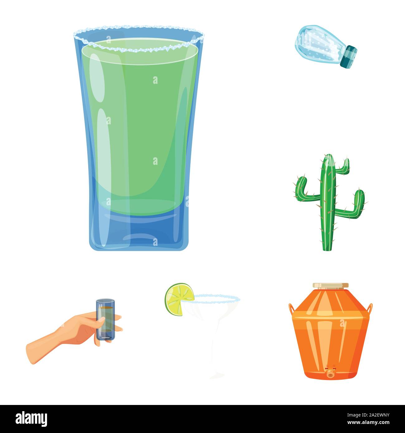 Isolated object of Mexico and tequila logo. Collection of Mexico and ...