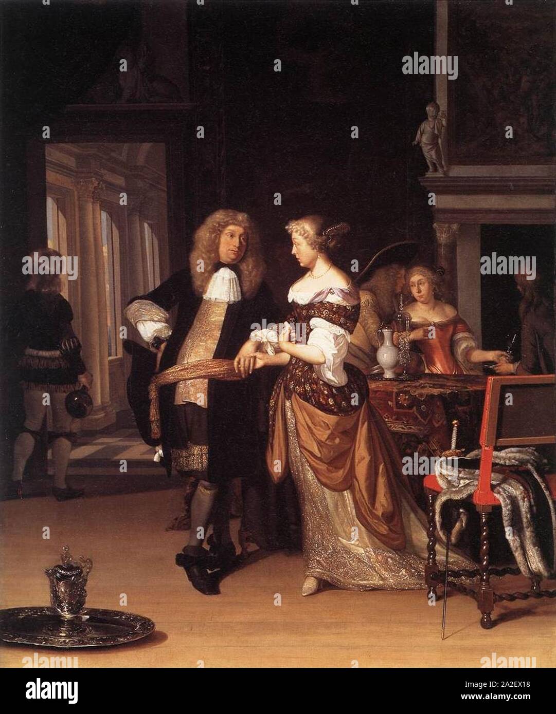Elegant Couple in an Interior 1678 Eglon van der Neer Stock Photo - Alamy