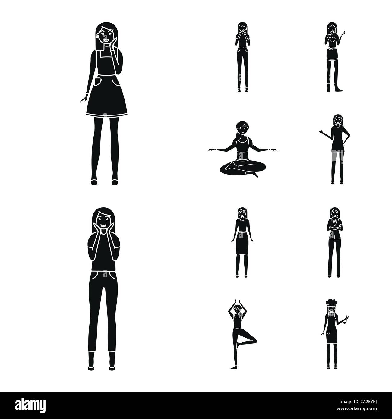 Vector design of emotions and female sign. Collection of emotions and ...