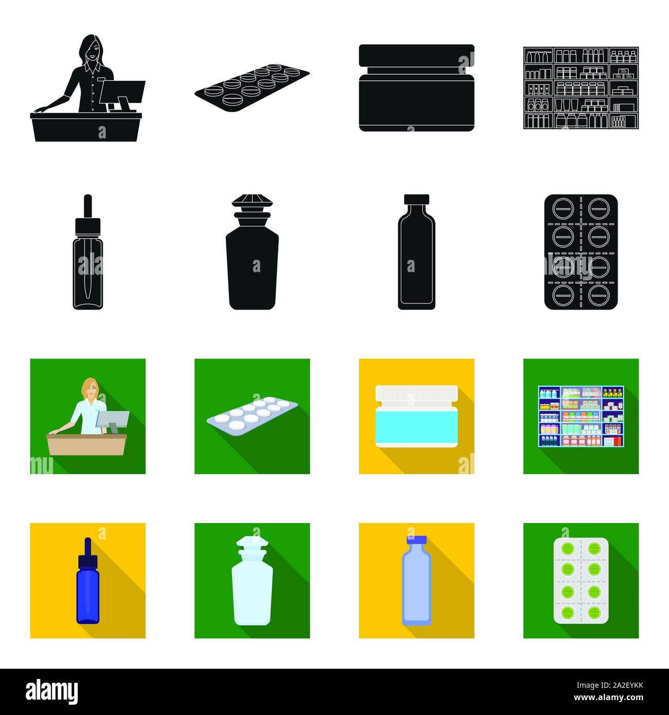 Vector design of retail and healthcare icon. Collection of retail and ...