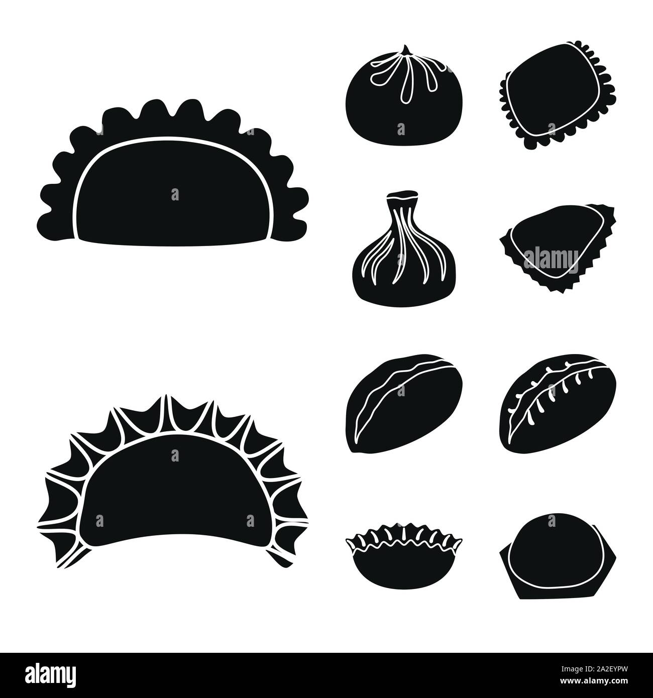 Vector illustration of cuisine and appetizer symbol. Set of cuisine and ...