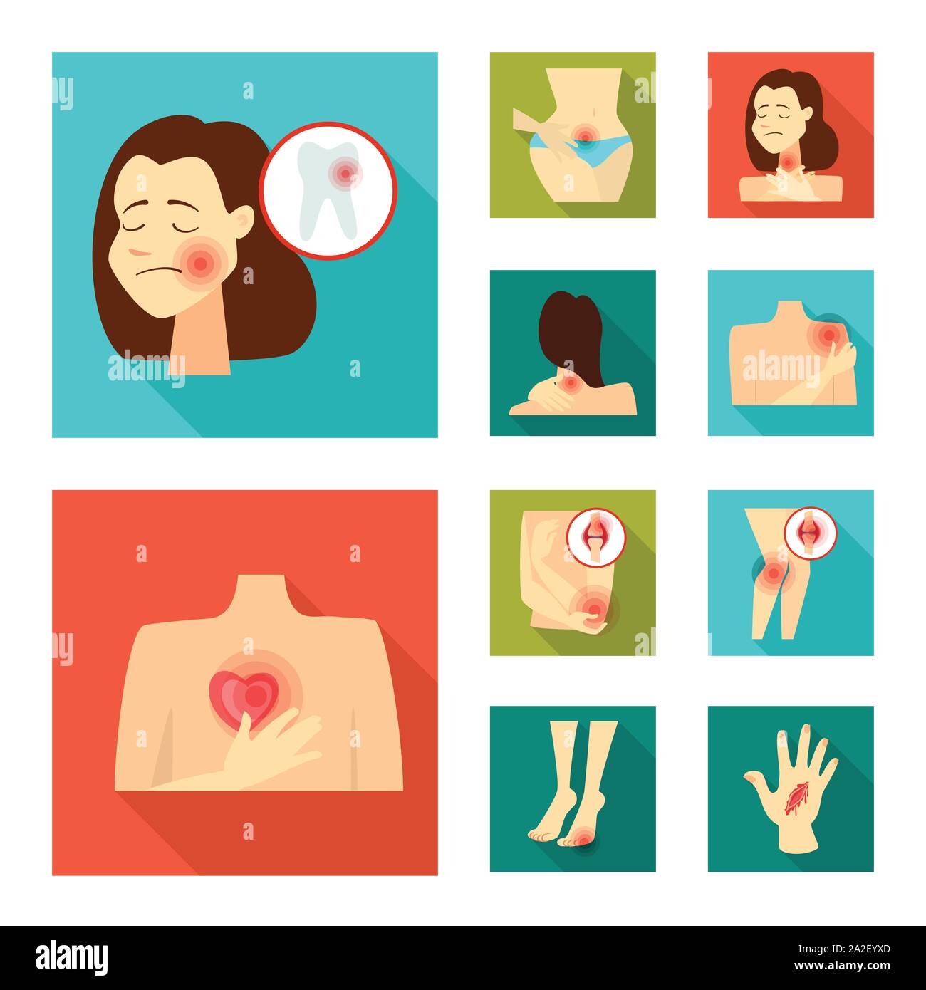 Vector illustration of damage and wound icon. Set of damage and ...