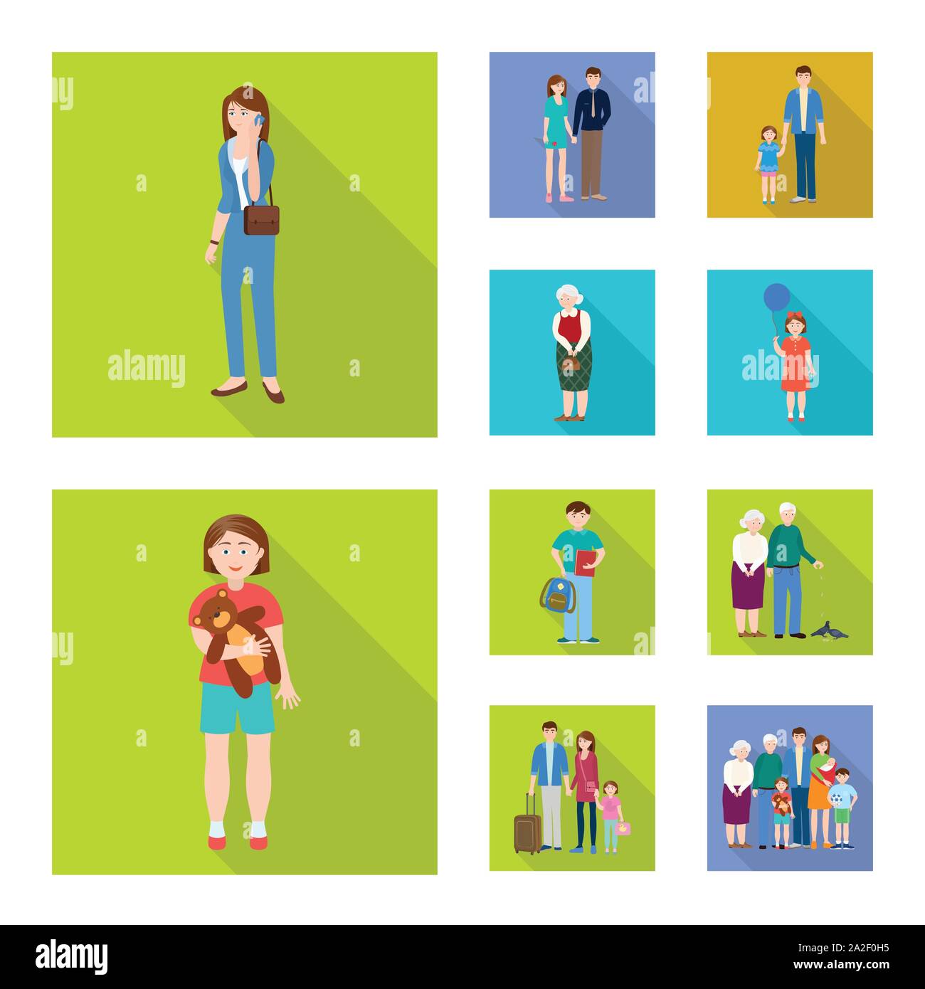 Isolated object of generation and happy icon. Set of generation and ...