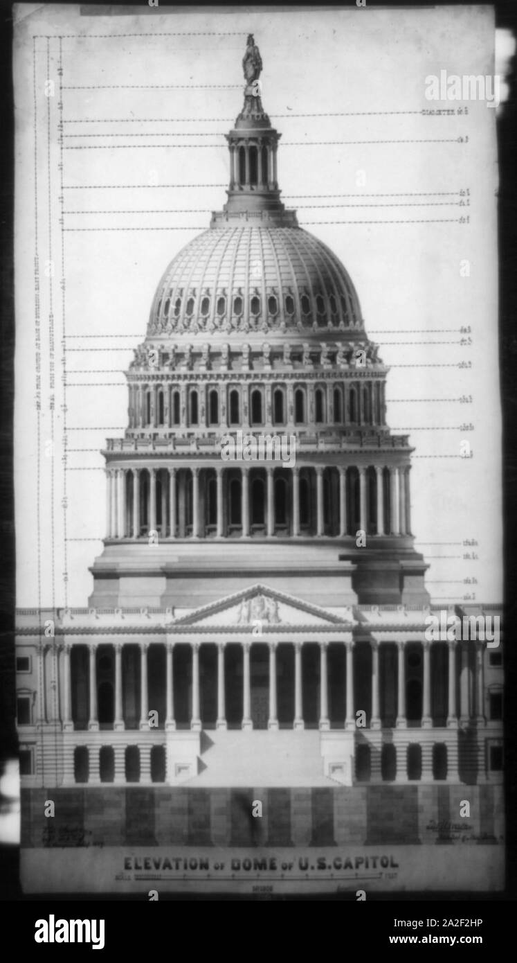 Elevation of dome of U.S. Capitol Stock Photo - Alamy