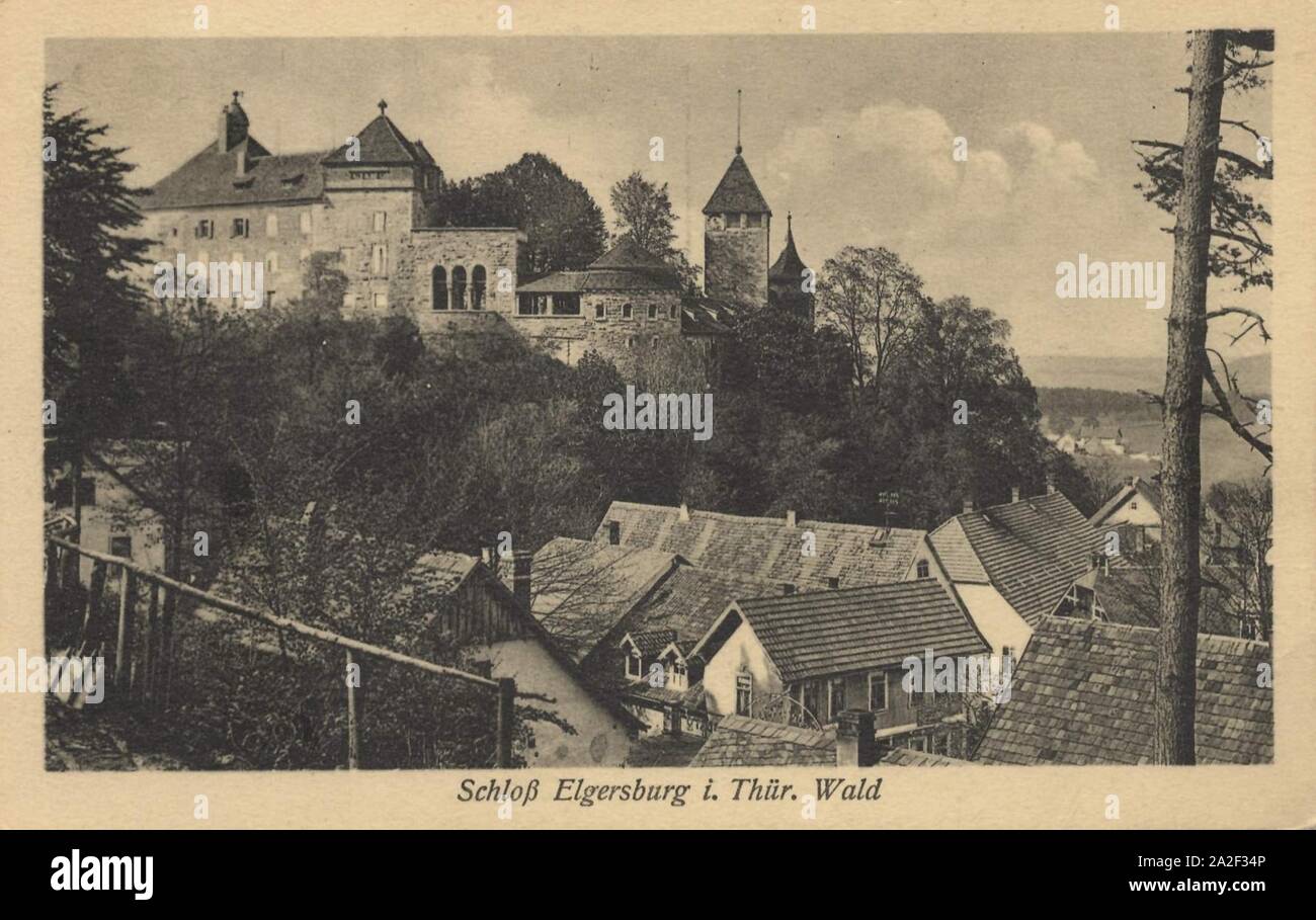 Elgersburg, Thüringen - Stadtansicht mit Schloss Stock Photo - Alamy