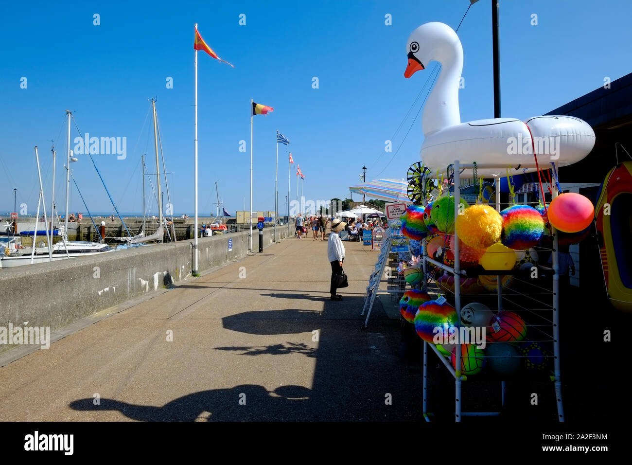 Ryde Harbour on the Isle of Wight at low tide showing yachts and motor ...