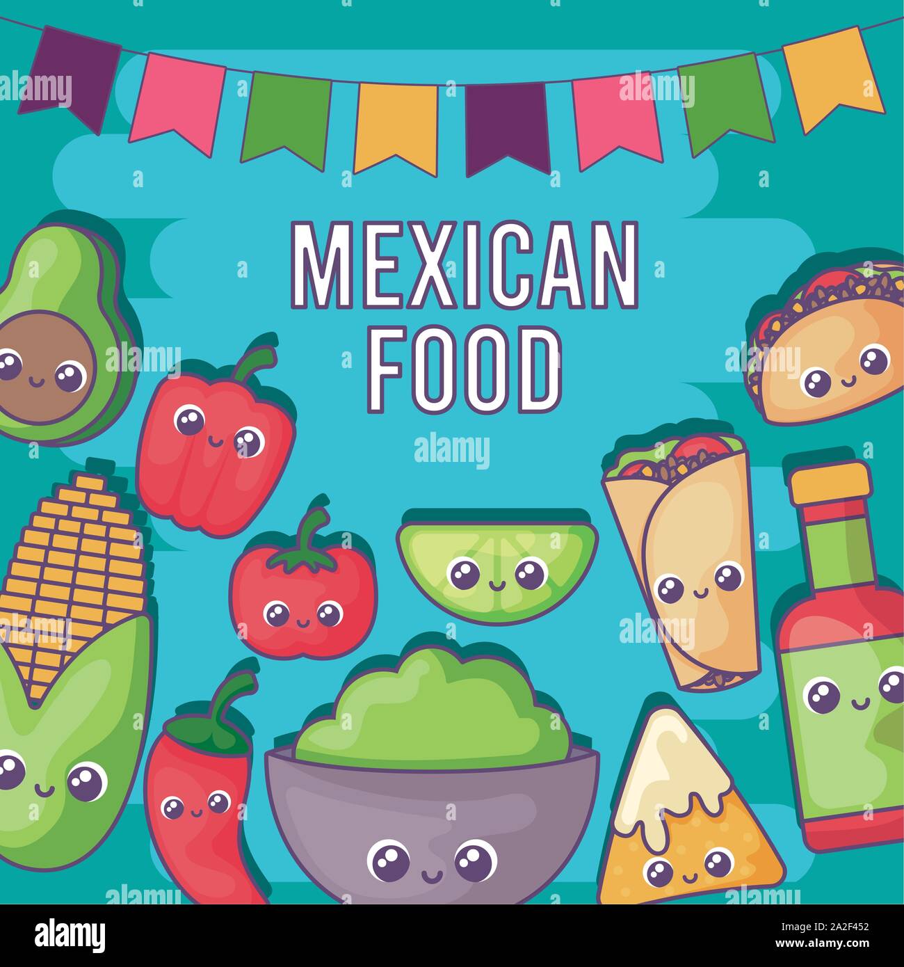 card with Mexican food label vector illustration design Stock Vector ...