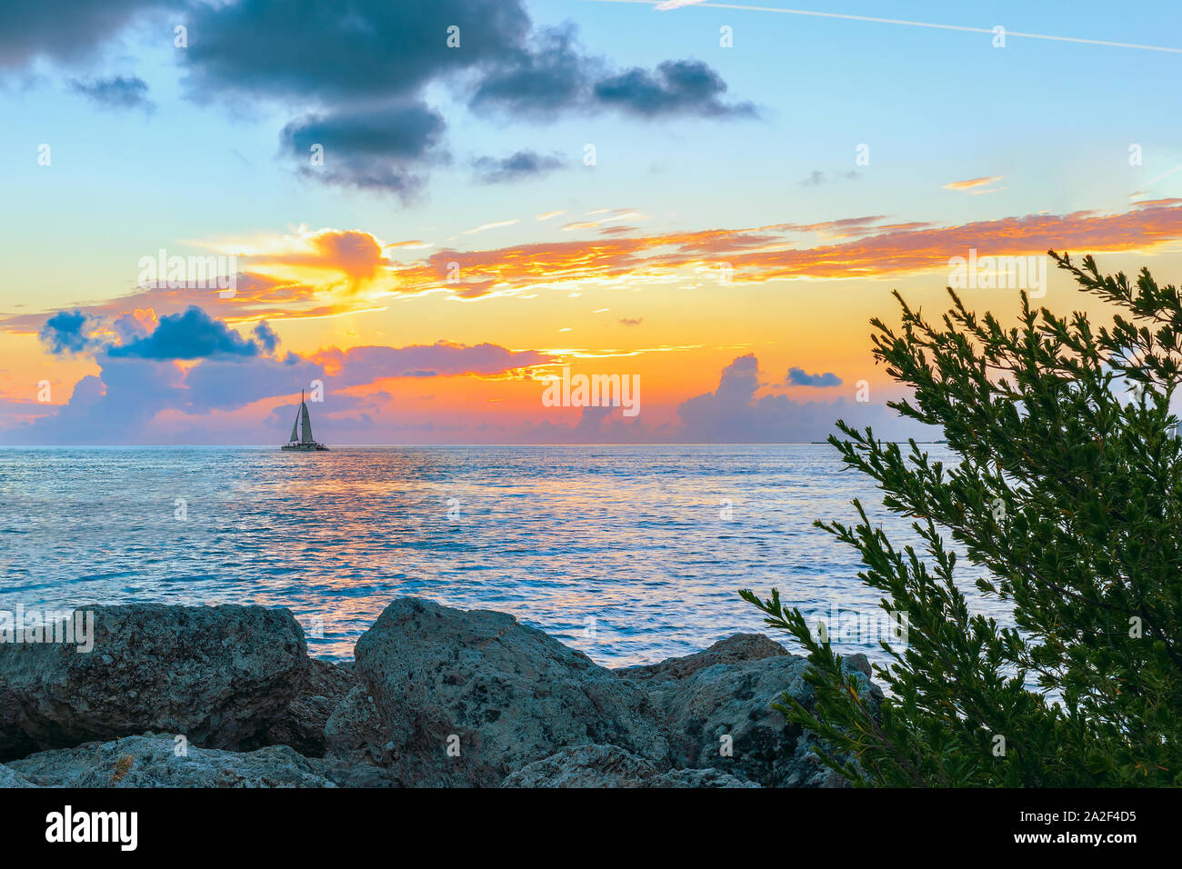 Sunset in the Fort Zachary Taylor Historic State Park. Key West ...