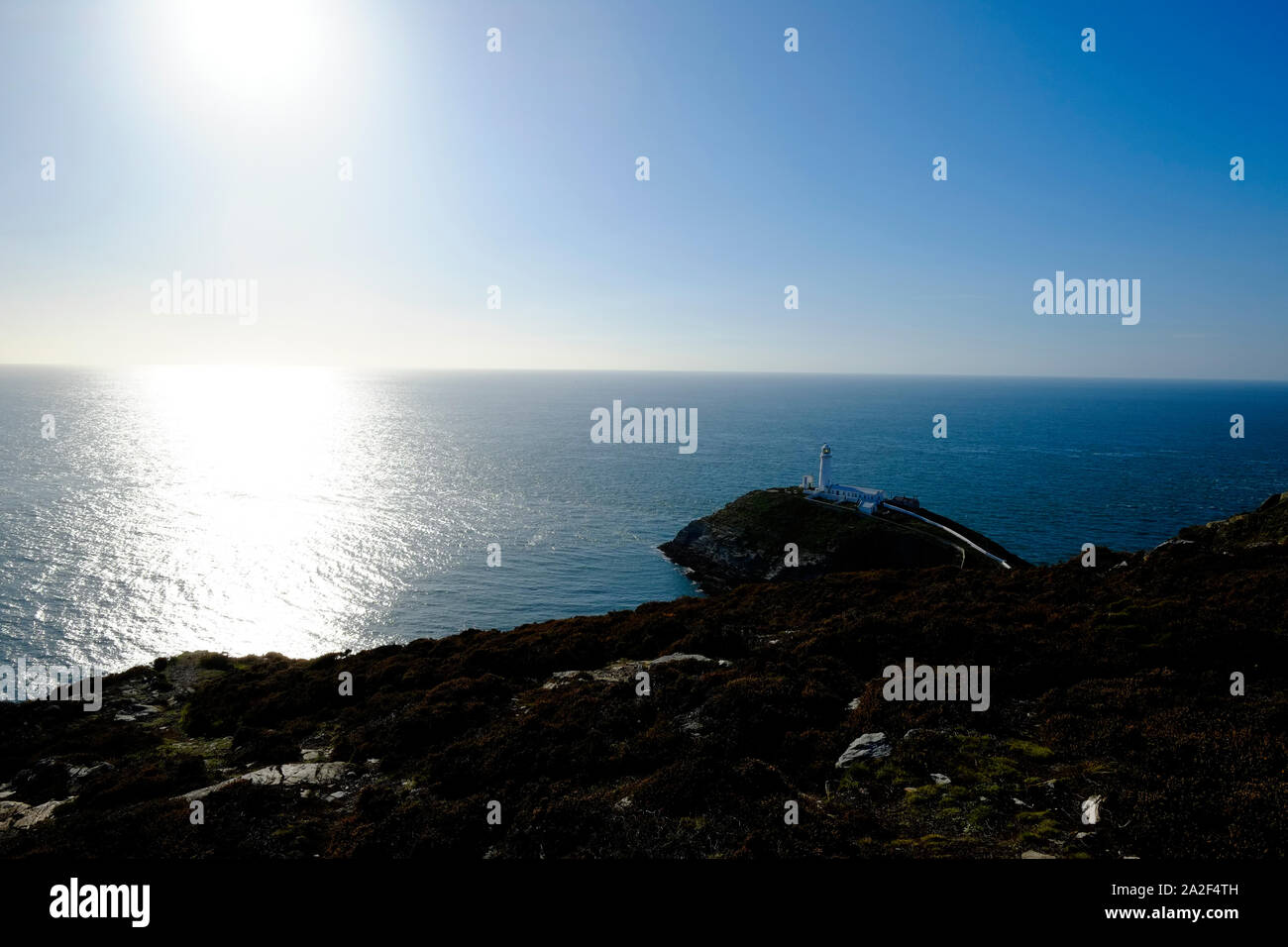 South Stack Lighthouse Anglesea North Wales British Isles in the early ...