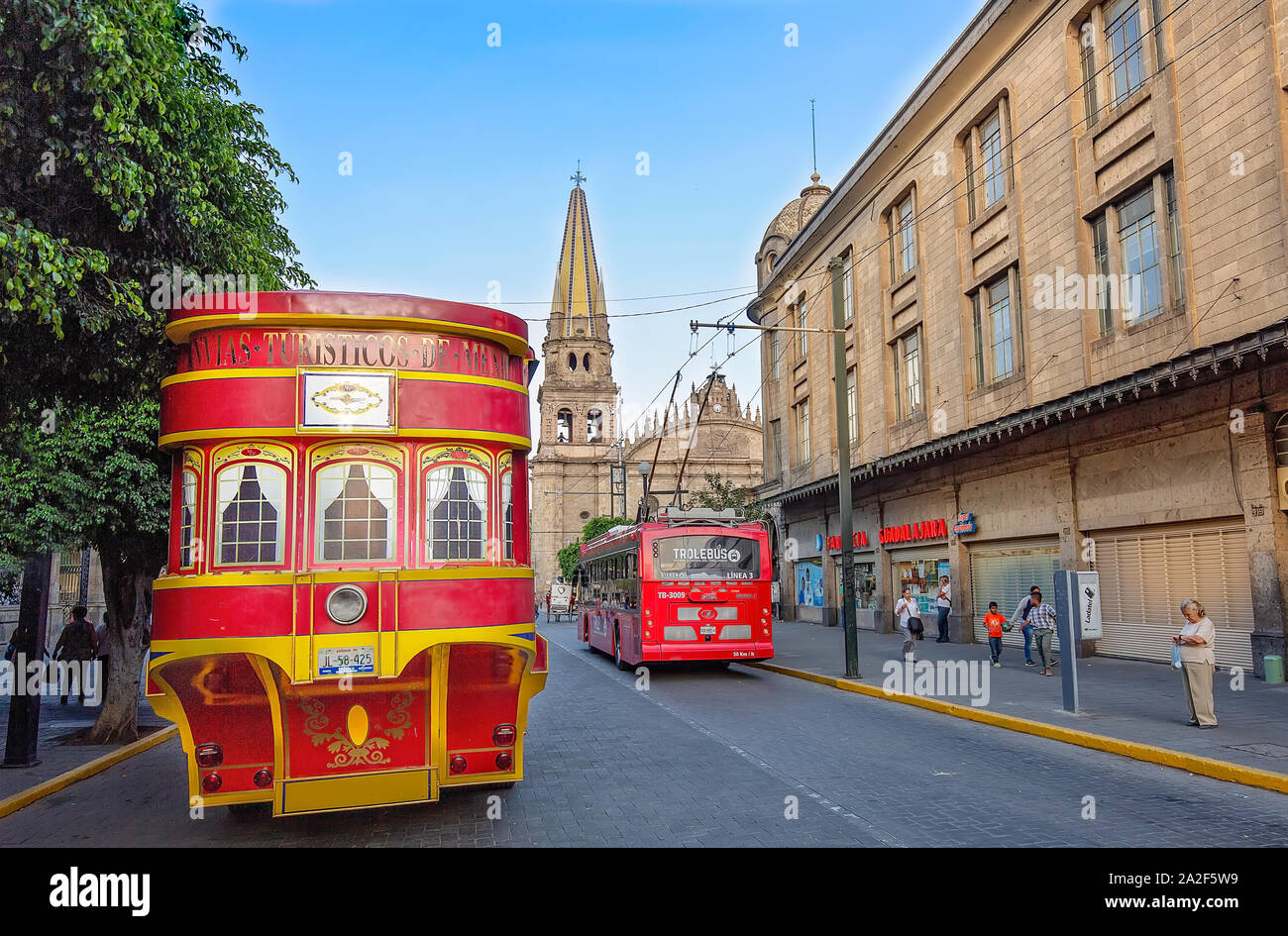 Guadalajara, Jalisco, Mexico-14 April, 2019: Guadalajara streets in ...
