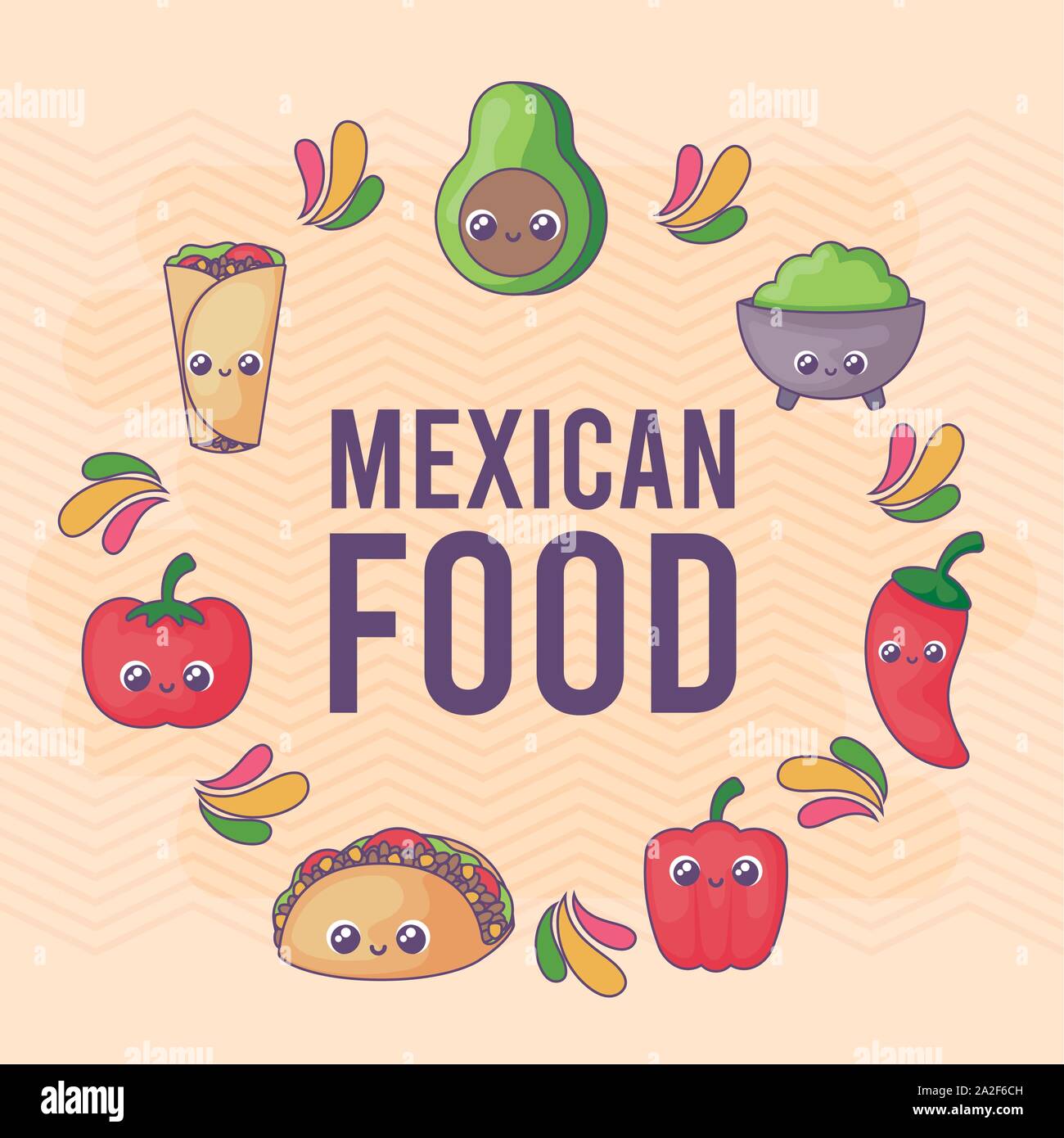 card with Mexican food label vector illustration design Stock Vector ...