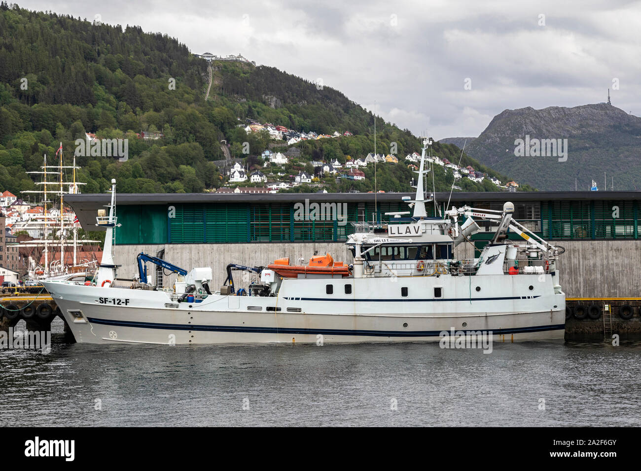 Fishing vessel trawler Bluefin in the port of Bergen, Norway Stock ...