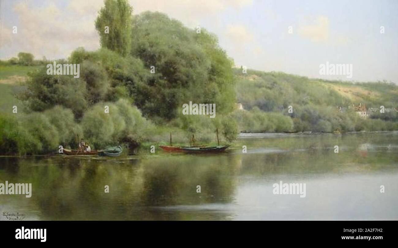Emilio Sanchez Perrier - Calm Waters at Chaponval Stock Photo - Alamy