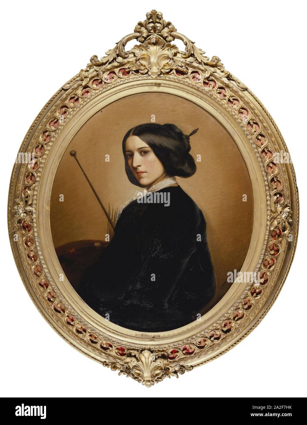 Emma Gaggiotti self portrait 1853 Stock Photo - Alamy