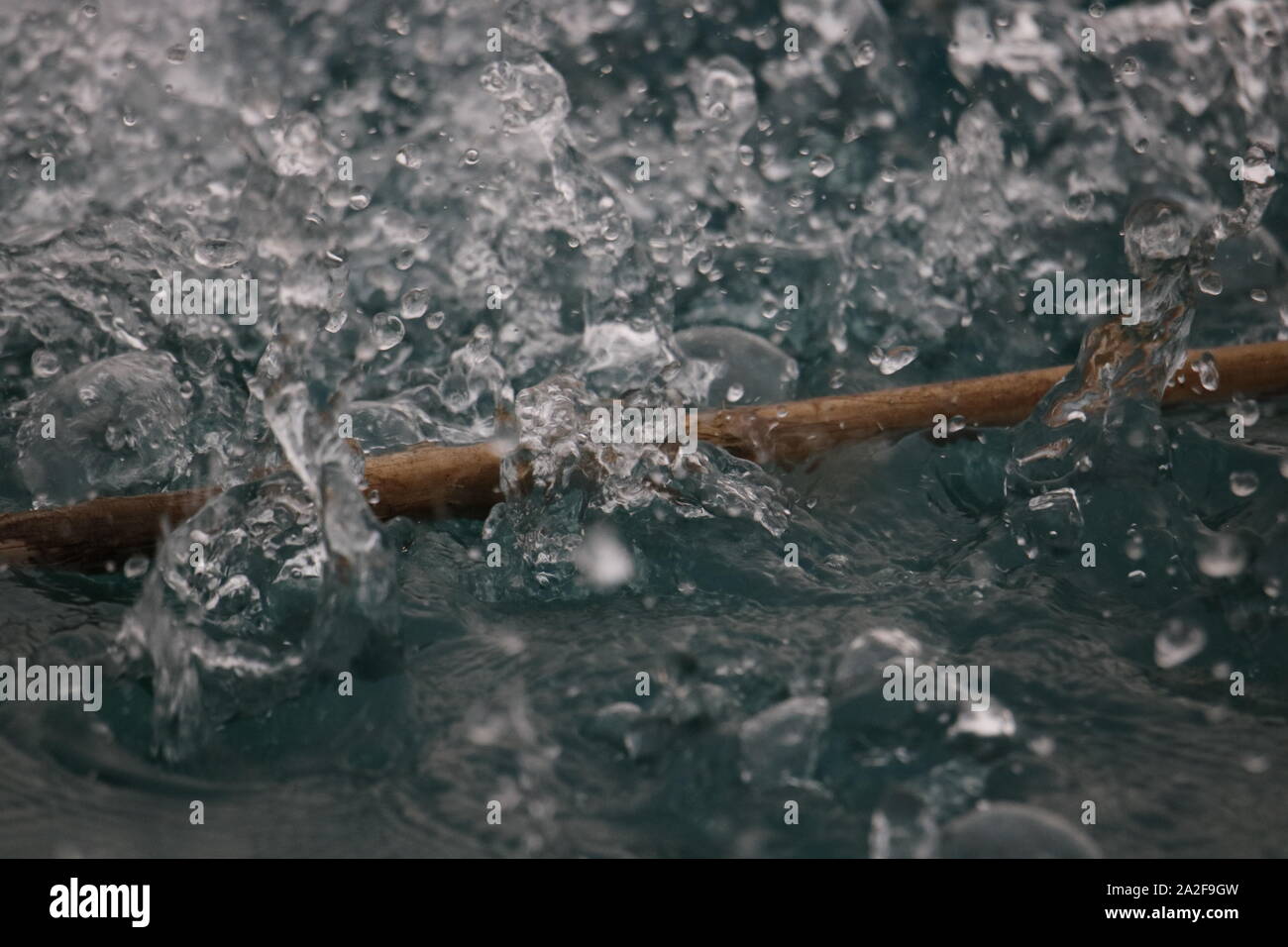 Stick Splashing in Water Stock Photo - Alamy
