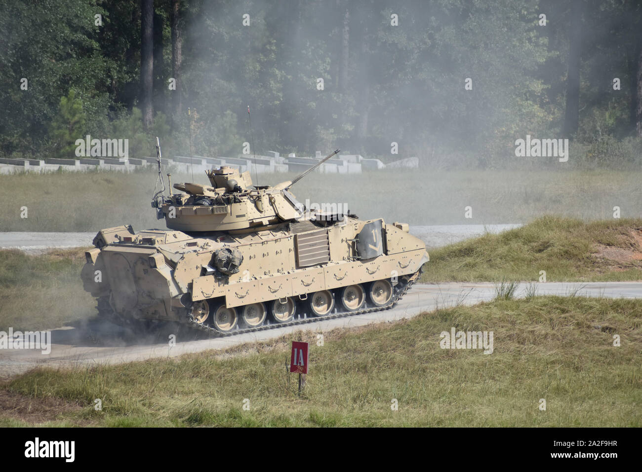 A Bradley Fighting Vehicle assigned to A Co., 3rd Battalion, 15th ...