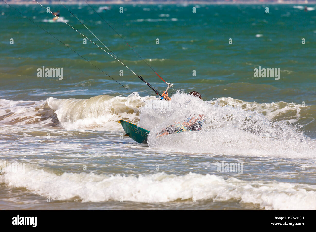 Fall in sports kitesurfing Stock Photo - Alamy