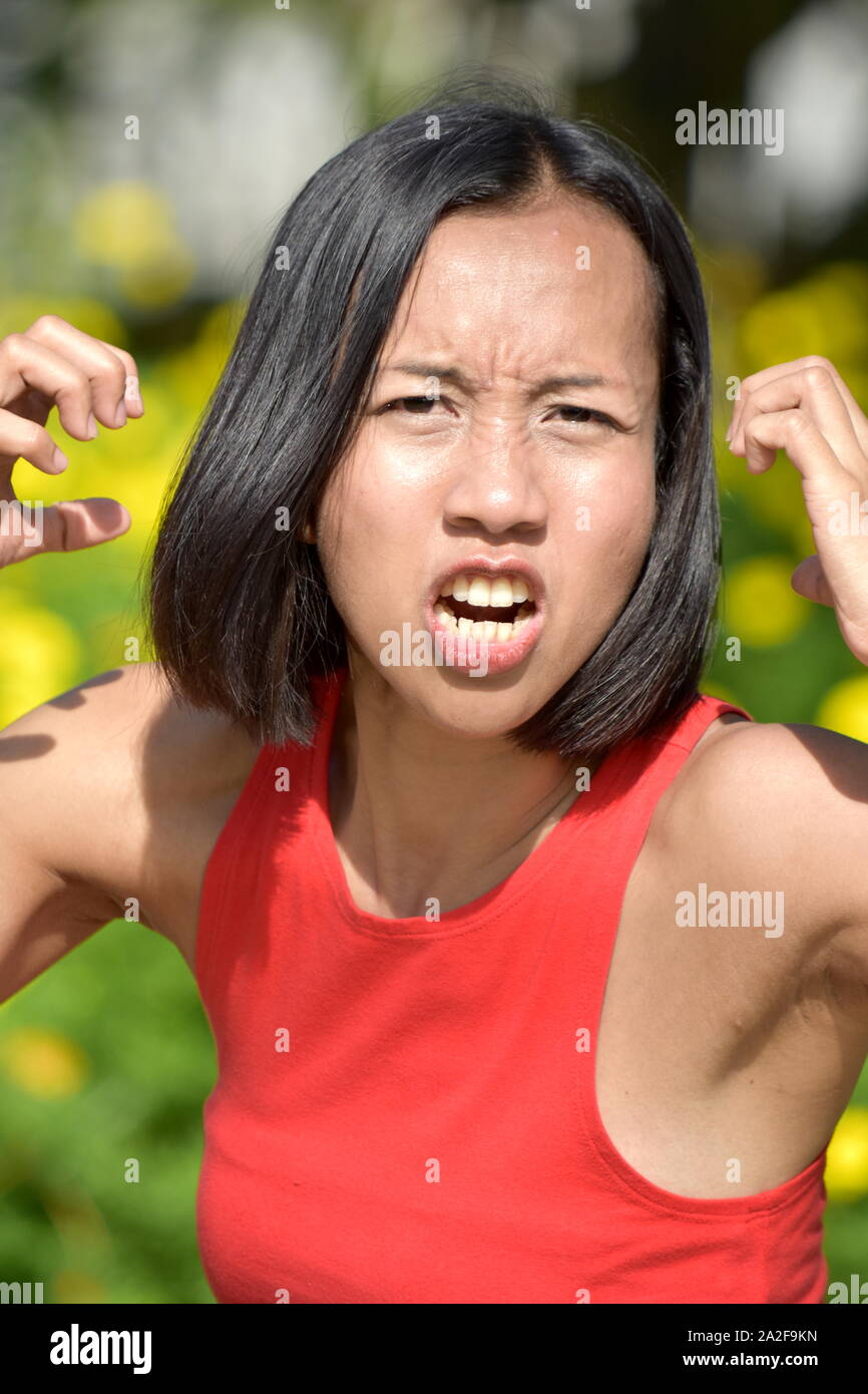 An Asian Female And Anxiety Stock Photo - Alamy