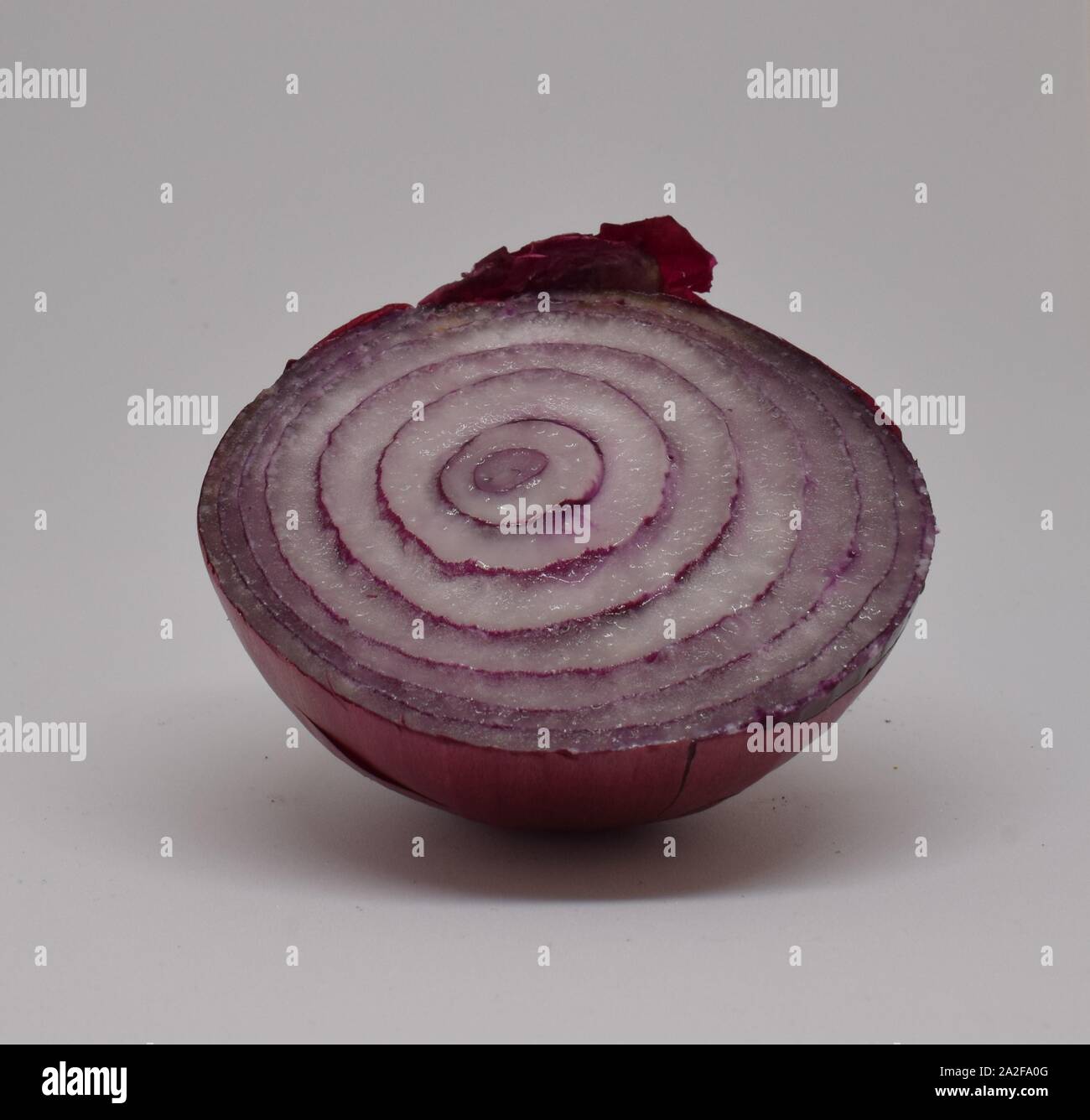 Fresh red onion cut horizontally, on white background Stock Photo - Alamy