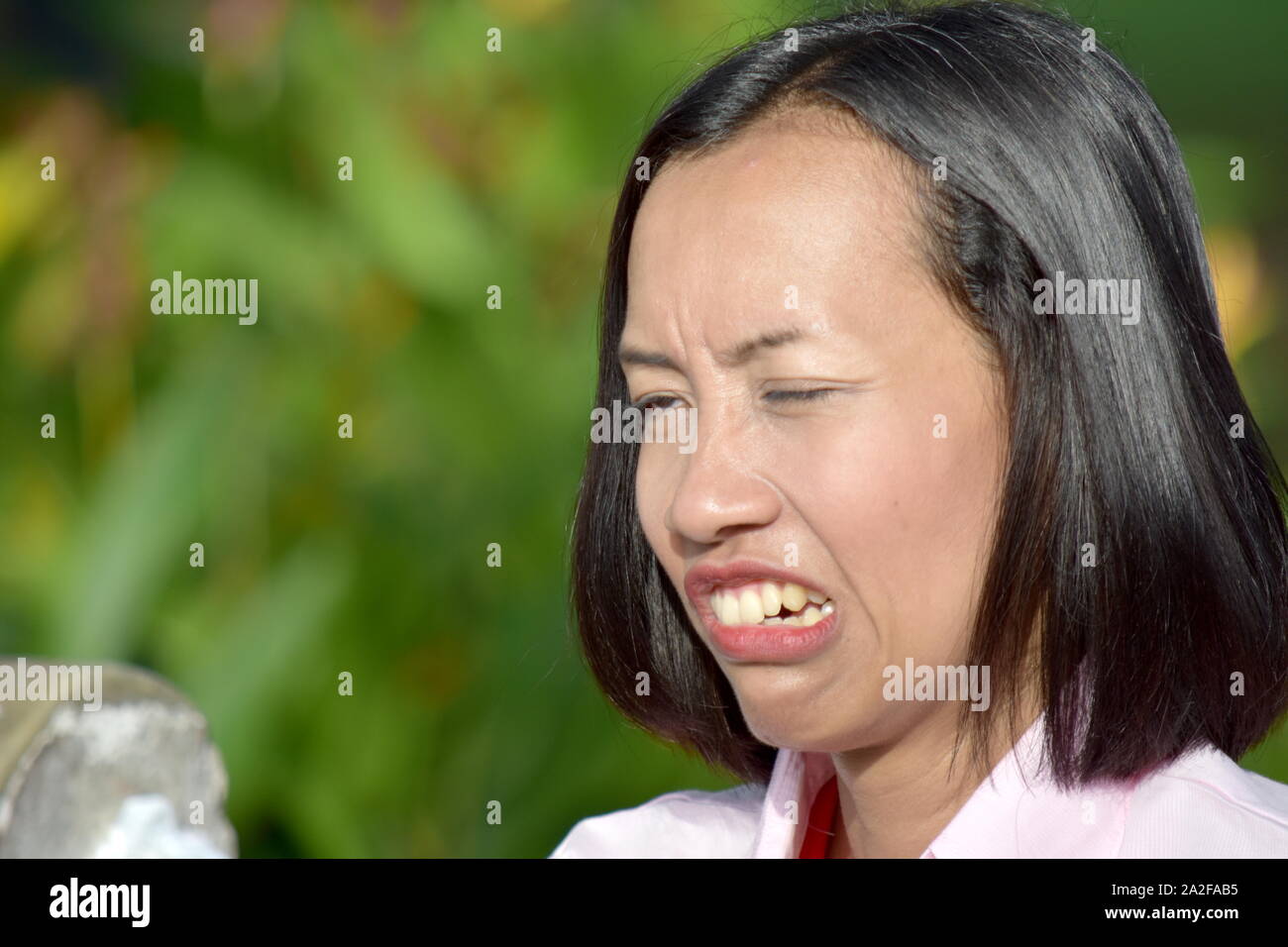 A Disgusted Adult Female Stock Photo - Alamy