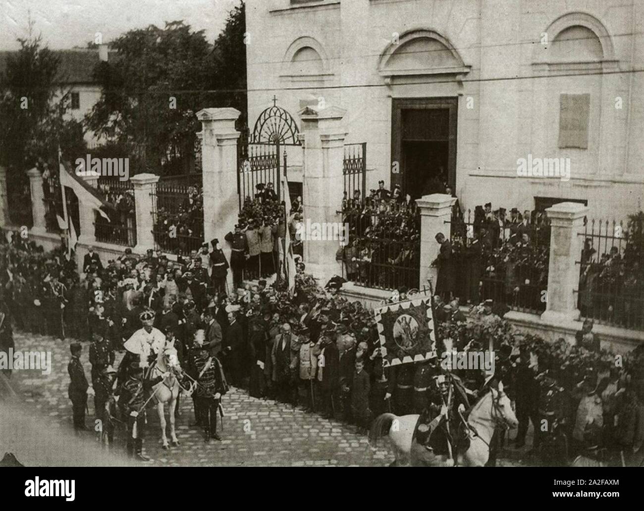 End of coronation and start of defile through Belgrade Stock Photo - Alamy