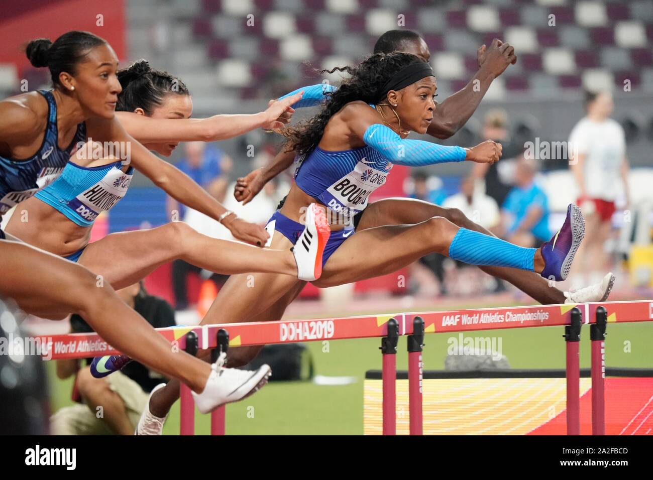 Doha, Qatar. 2nd October, 2019. Erica Bougard (USA) on 100 meter ...