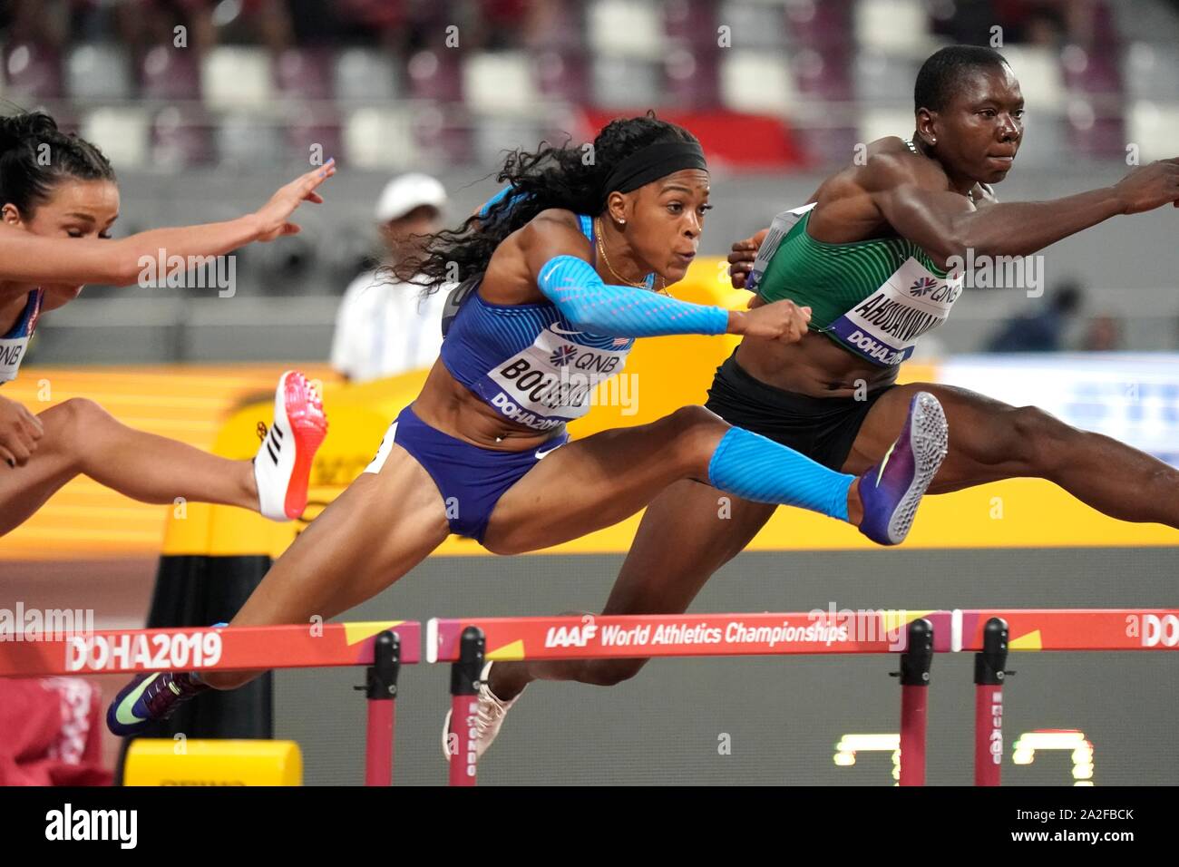 Doha, Qatar. 2nd October, 2019. Erica Bougard (USA) on 100 meter ...