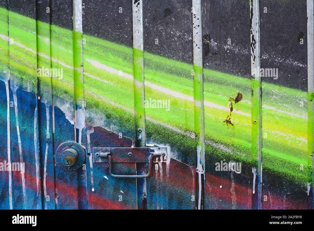 Detail of an anonymous street graffiti with many colors, cheerful urban ...