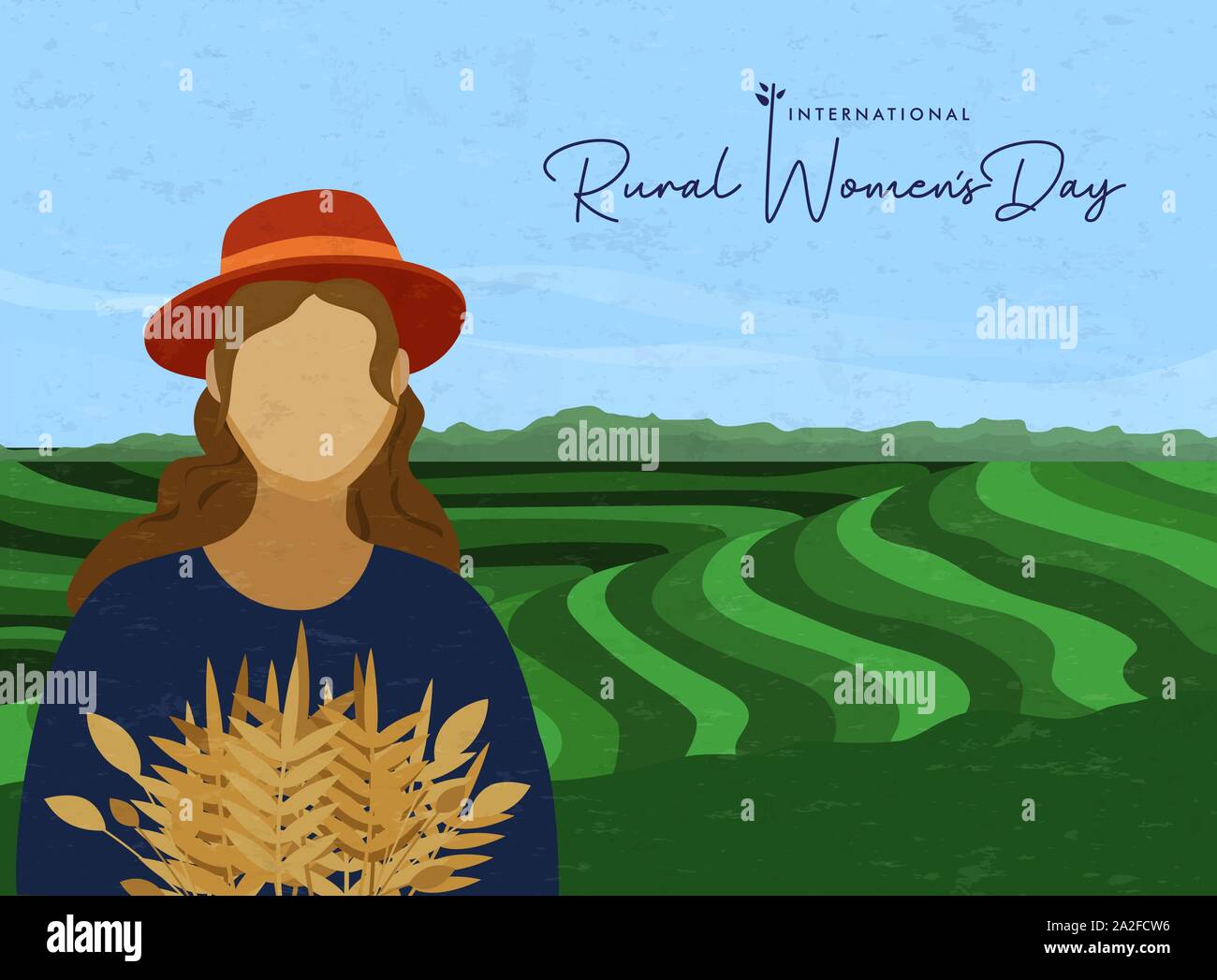 Woman in the countryside Stock Vector Images - Alamy