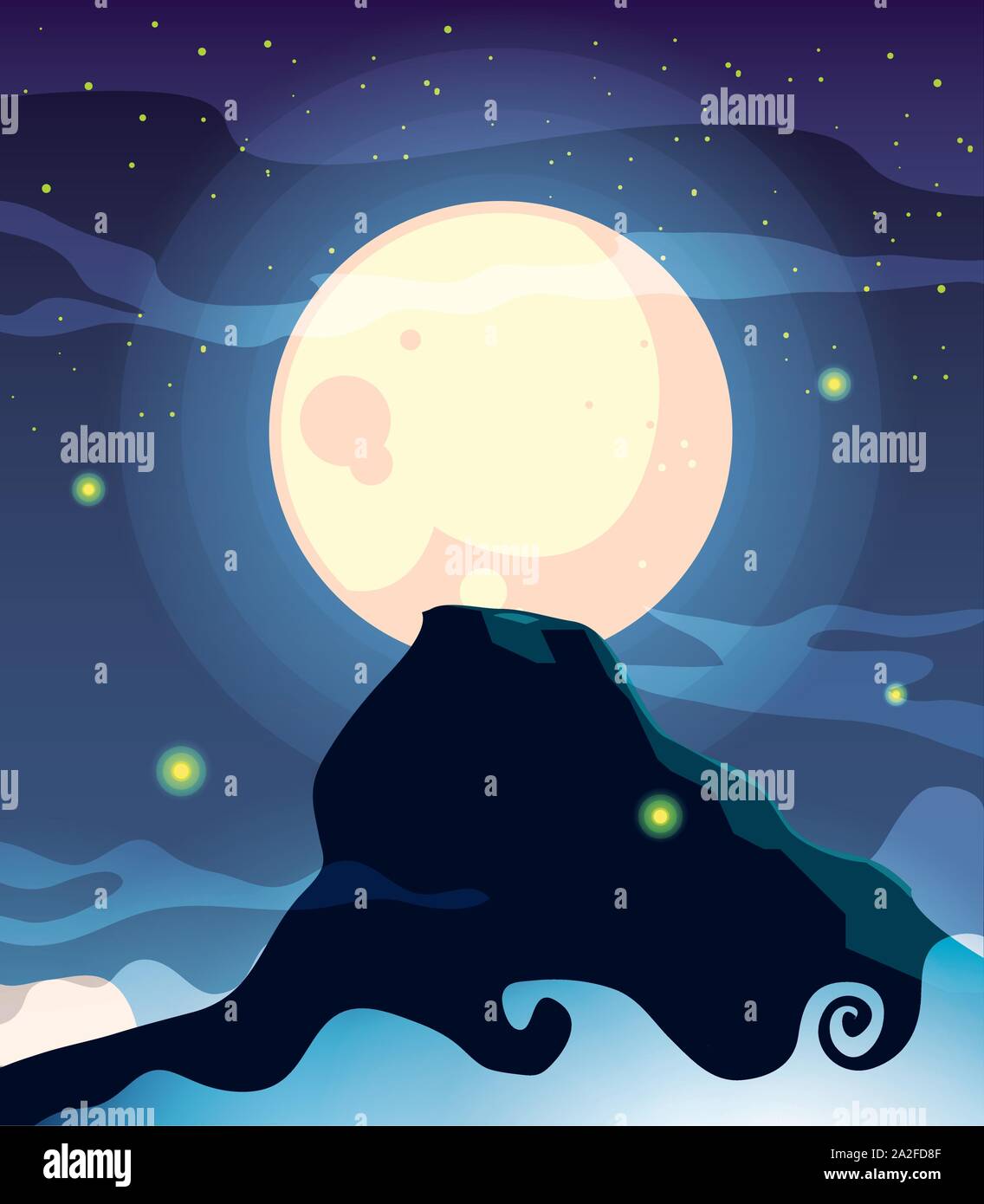Moon and night design, Halloween holiday horror scary celebration ...