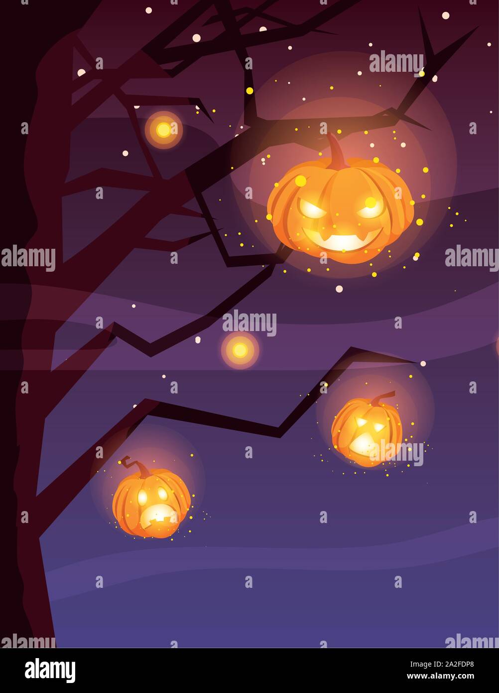 Pumpkins cartoons design, Halloween holiday horror scary celebration ...