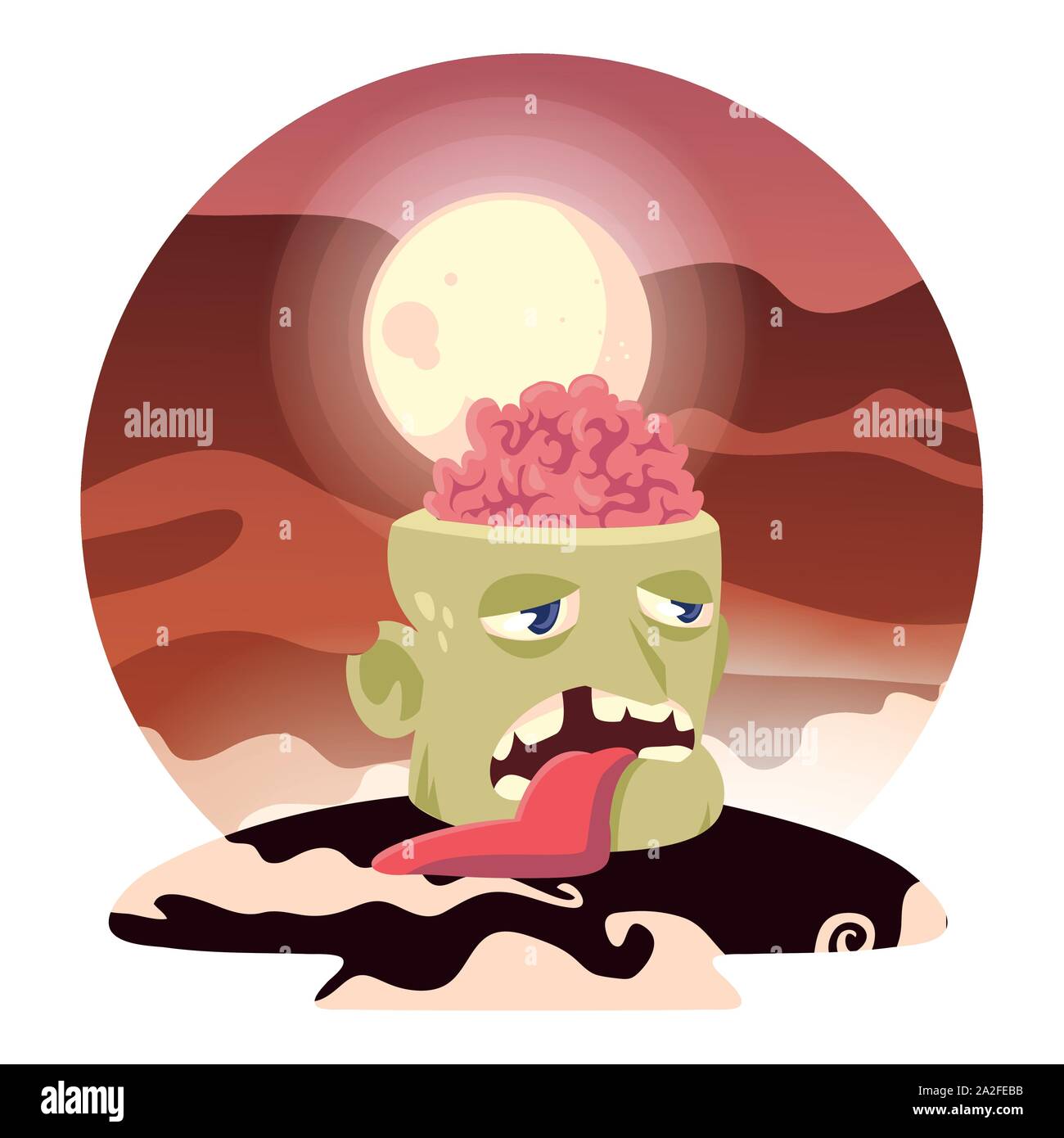 zombie head design, Halloween holiday horror scary celebration autumn ...