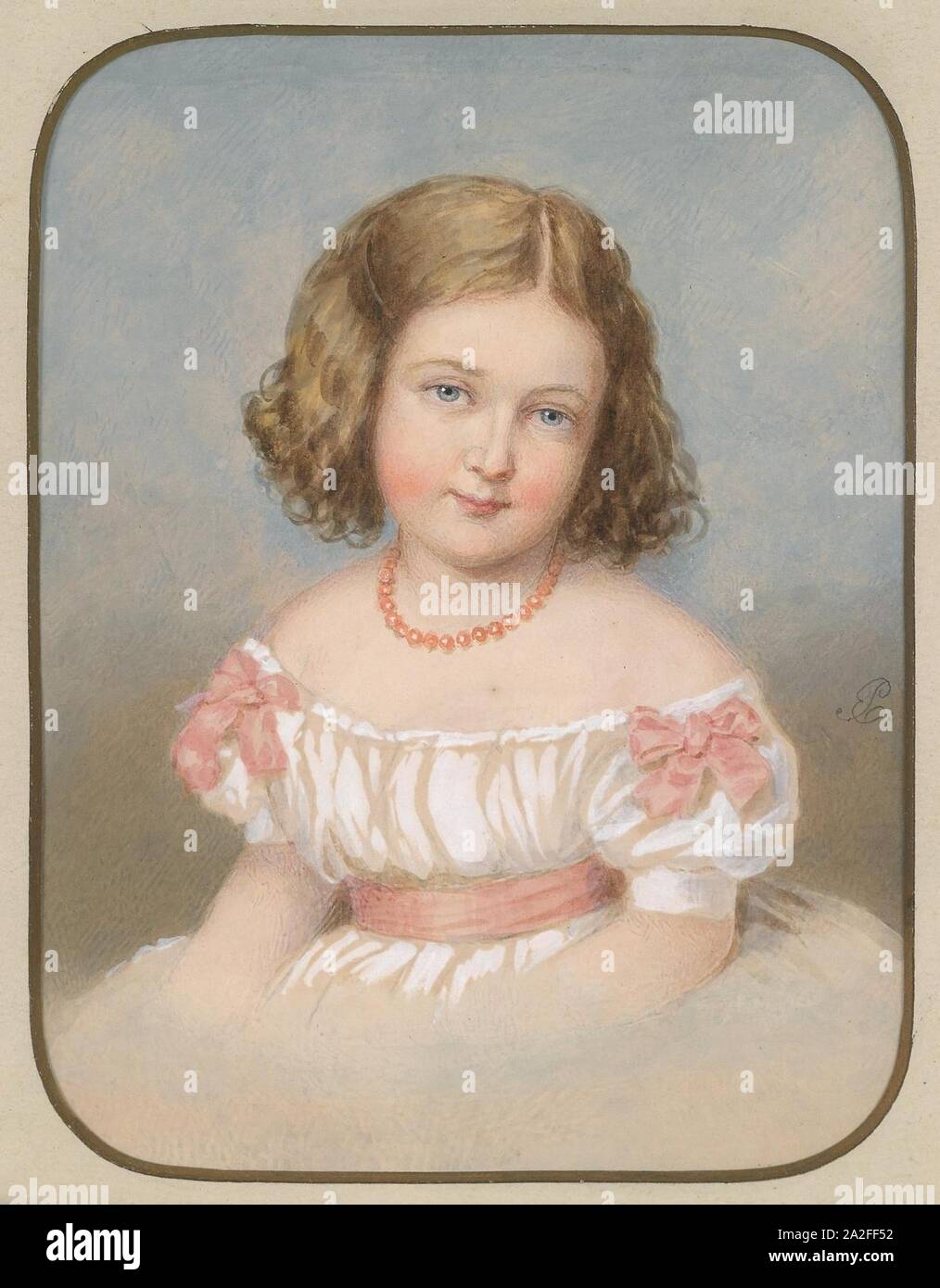 Emanuel Thomas Peter Bildnis eines kleinen Mädchens in weißem Kleid mit ...