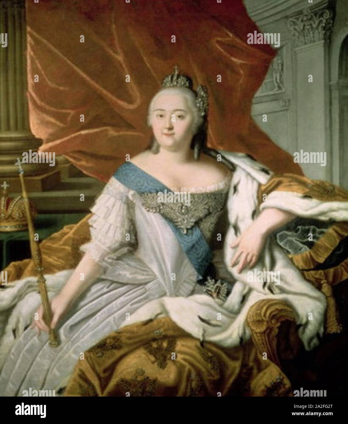 Elizabeth of Russia by anonym after Caravaque (1750s Taganrog Stock ...