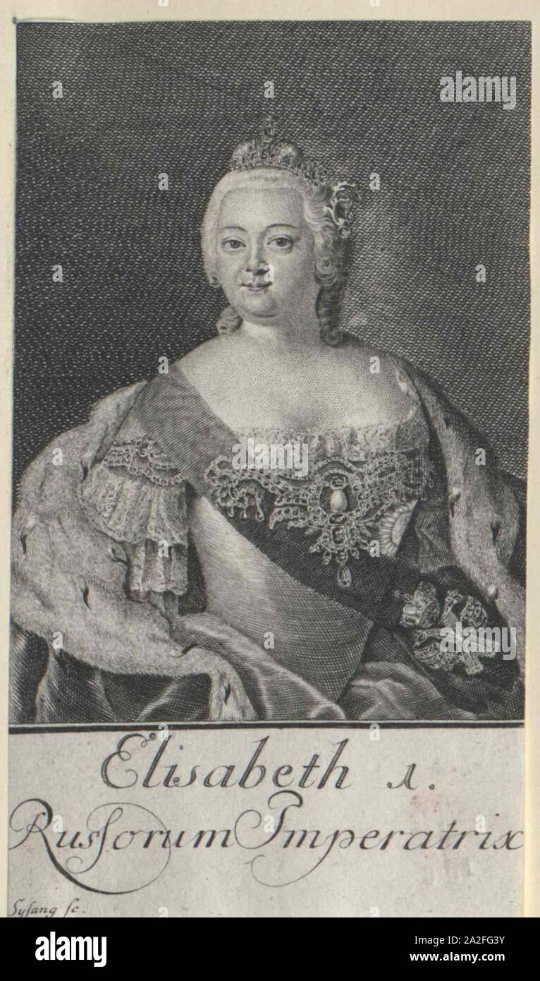Elizabeth of Russia - engraving after Caravaque 01 Stock Photo - Alamy
