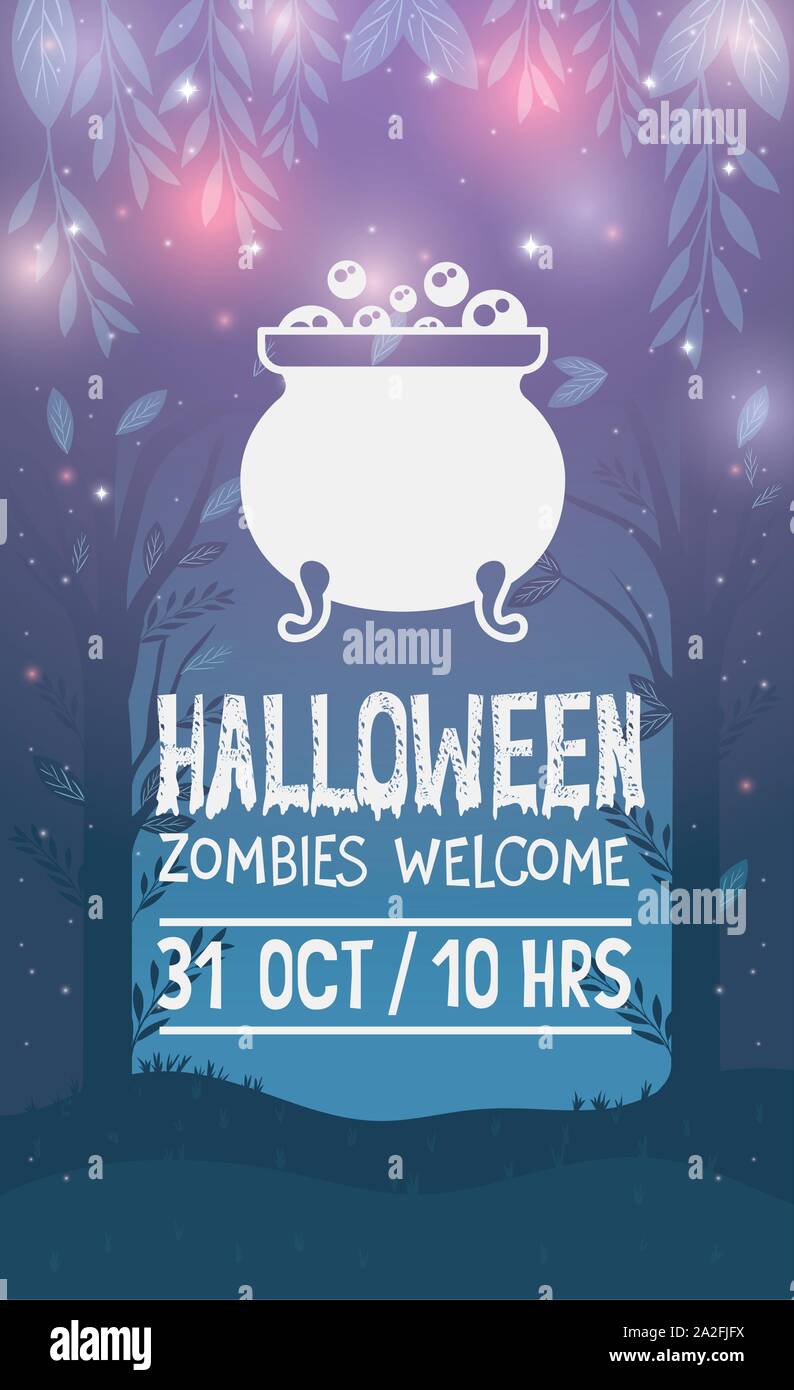 Halloween zombies welcome design ,vector illustration Stock Vector ...