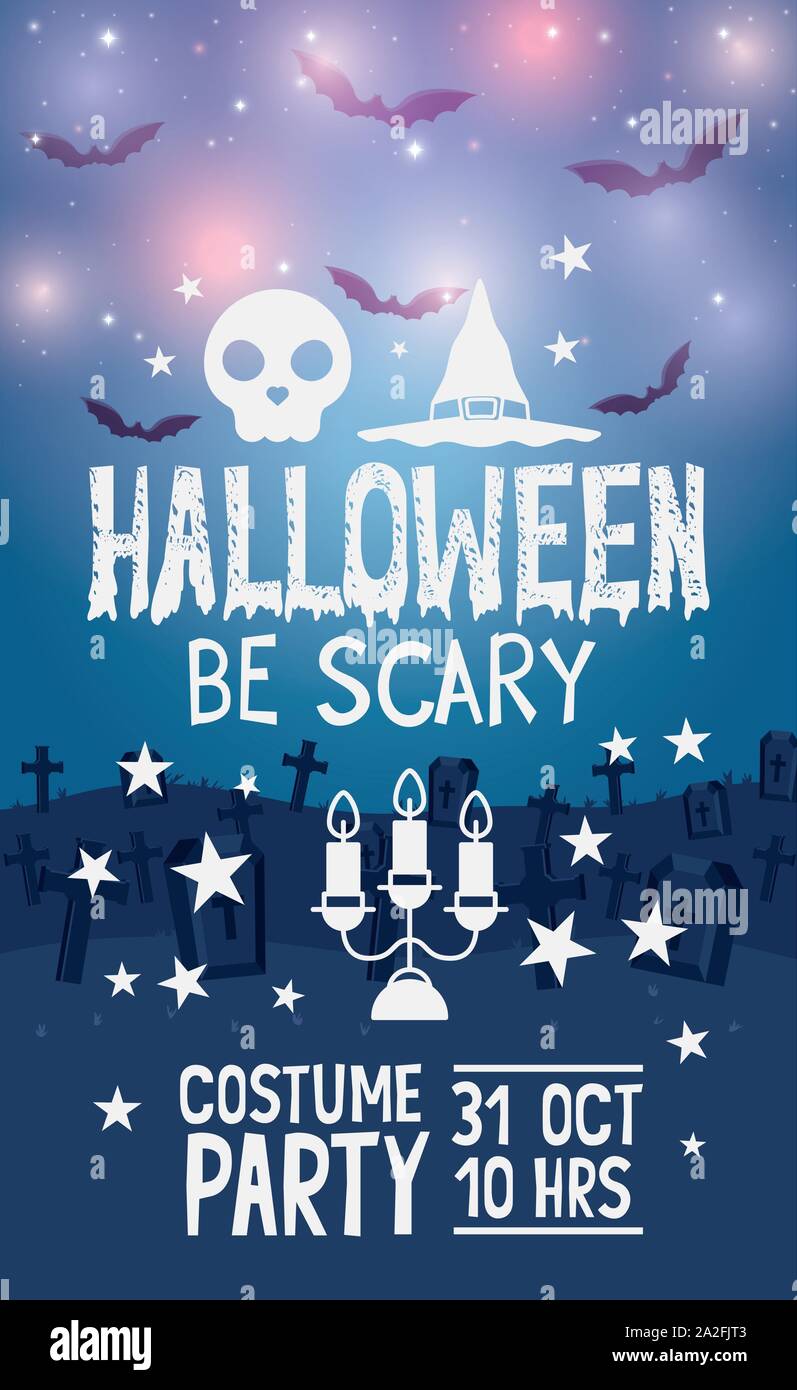 Halloween party card design ,vector illustration Stock Vector Image ...