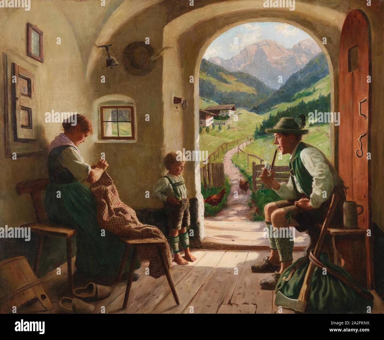 Emil Rau - Idyllic Family Scene Stock Photo - Alamy