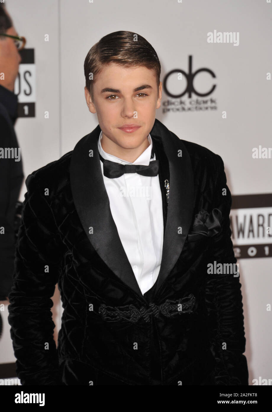 LOS ANGELES, CA. November 20, 2011: Justin Bieber arriving at the 2011 ...