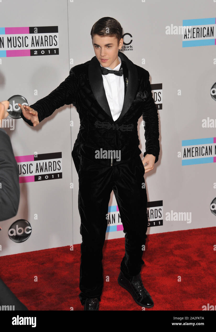 LOS ANGELES, CA. November 20, 2011: Justin Bieber arriving at the 2011 ...