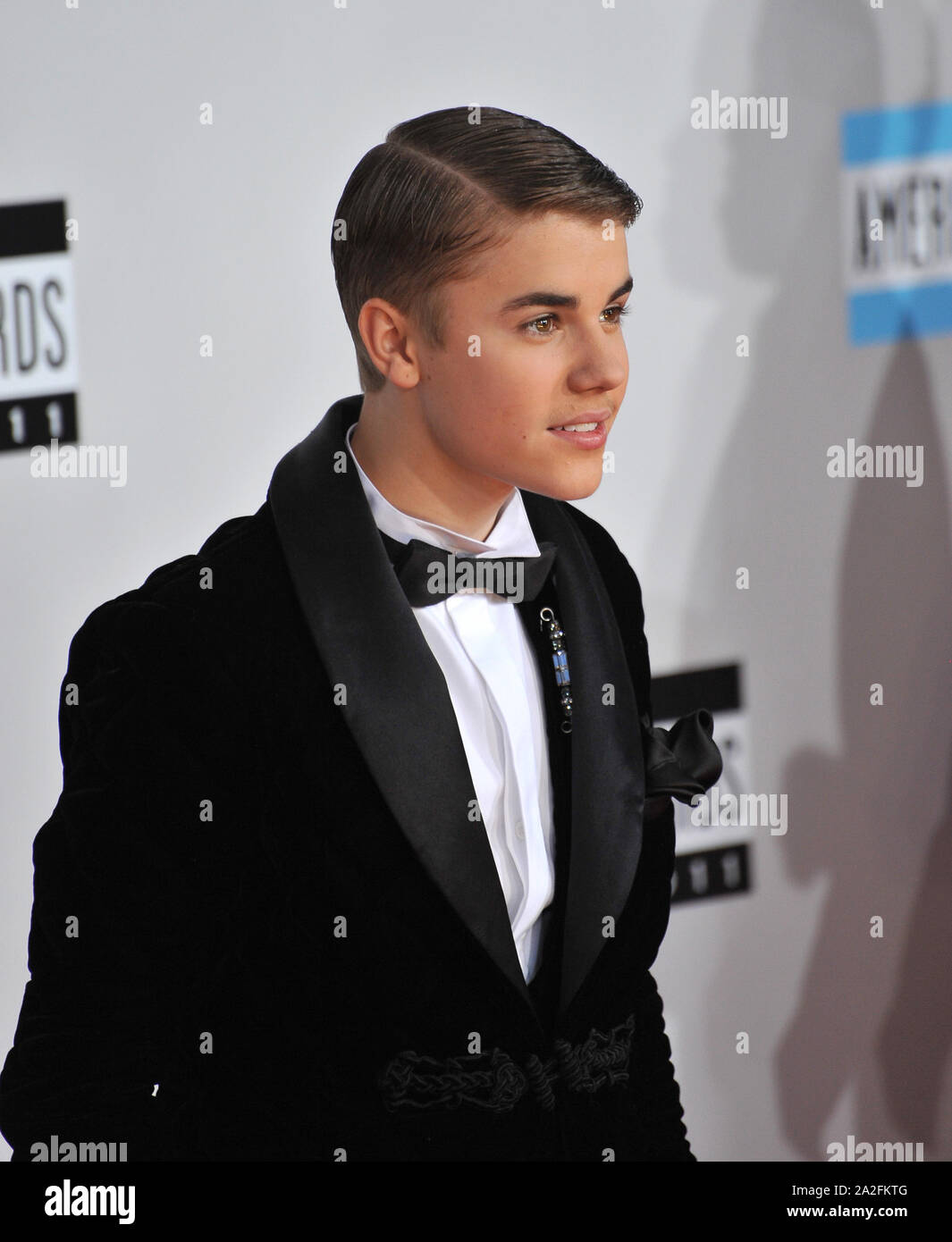 LOS ANGELES, CA. November 20, 2011: Justin Bieber arriving at the 2011 ...