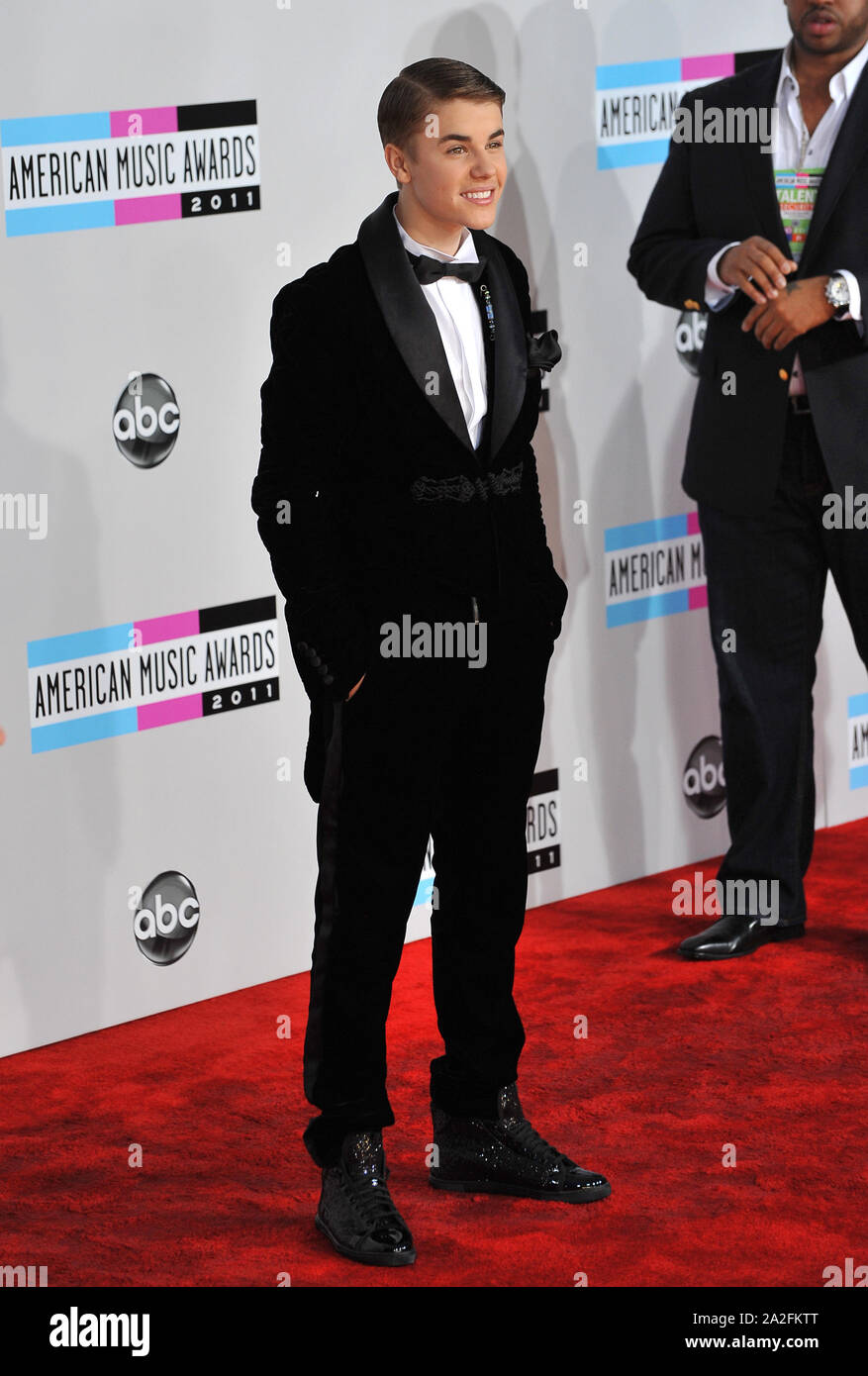 LOS ANGELES, CA. November 20, 2011: Justin Bieber arriving at the 2011 ...