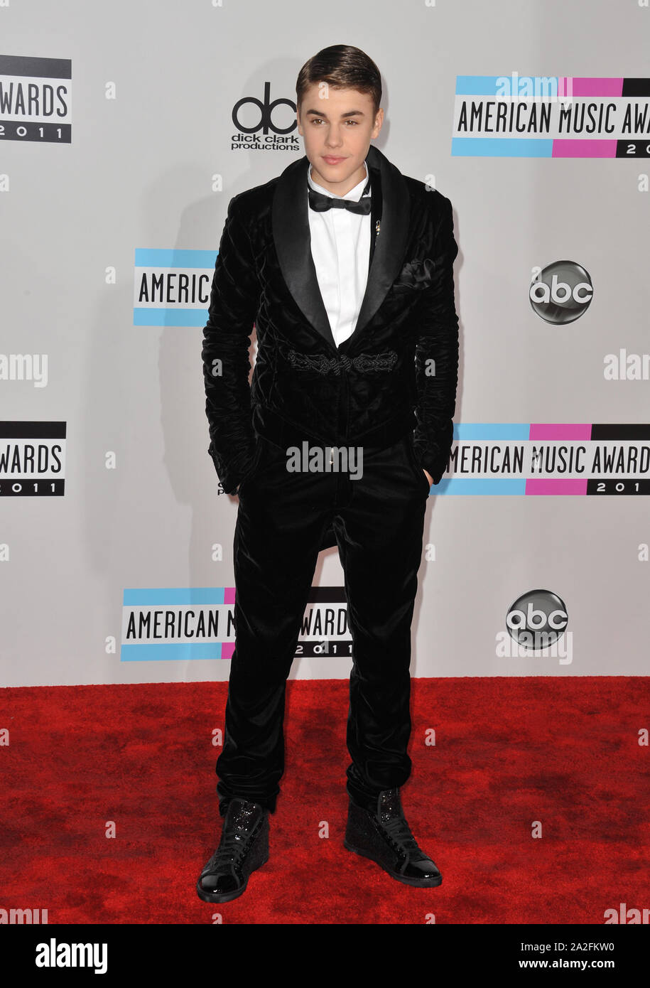 LOS ANGELES, CA. November 20, 2011: Justin Bieber arriving at the 2011 ...