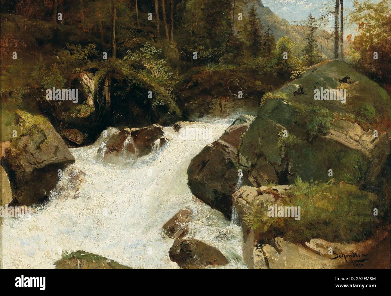 Emil Jakob Schindler - Scene from the Gesäuse region Stock Photo - Alamy