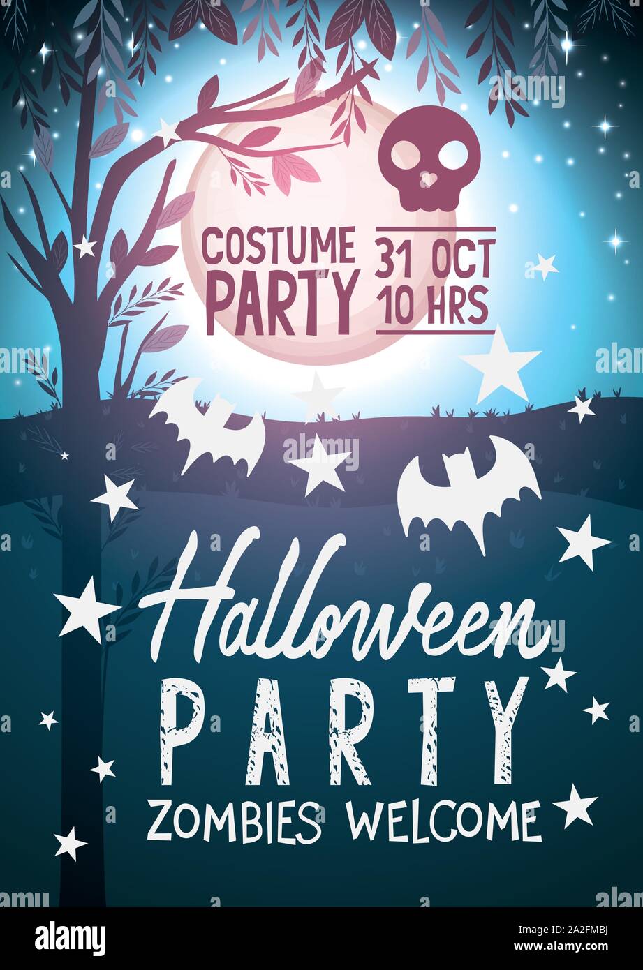 Halloween zombies welcome design ,vector illustration Stock Vector ...