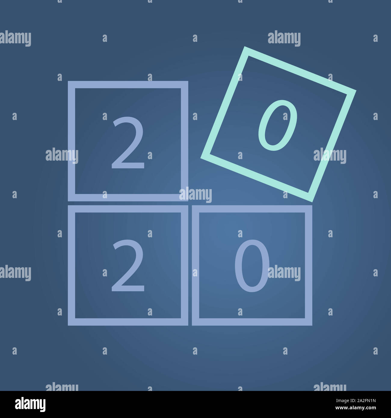 Happy New Year 2020 Concept, Numbers in Square puzzles Stock Photo - Alamy