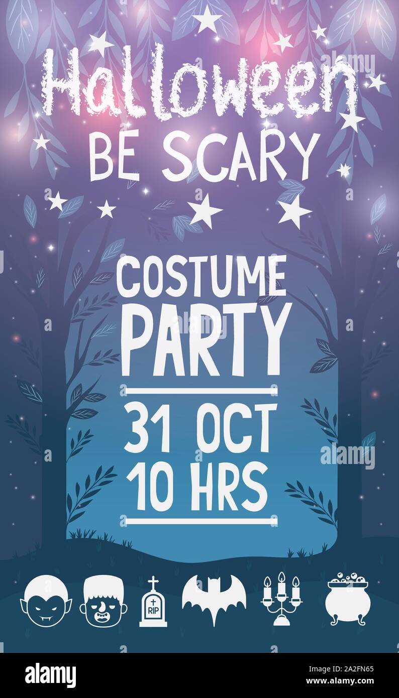 Halloween party card design ,vector illustration Stock Vector Image ...